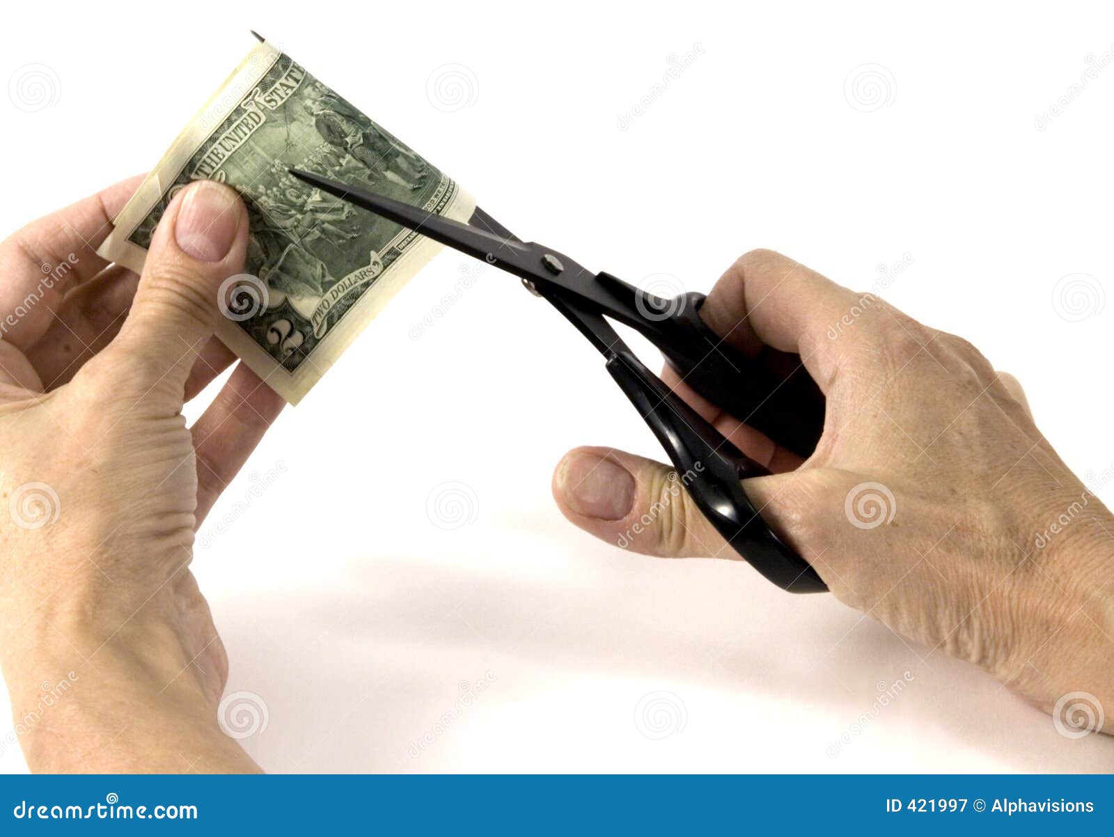 Cut Your Money in Two stock image. Image of bill, slice - 421997
