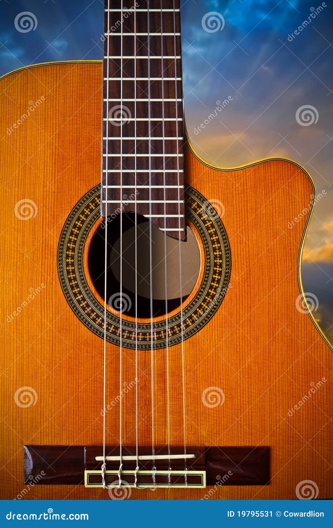 Cutaway Classical Acoustic Guitar Stock Image - Image of classic, music ...