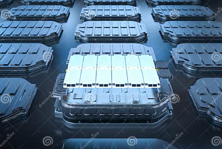 Cutaway ev battery module stock illustration. Illustration of density ...