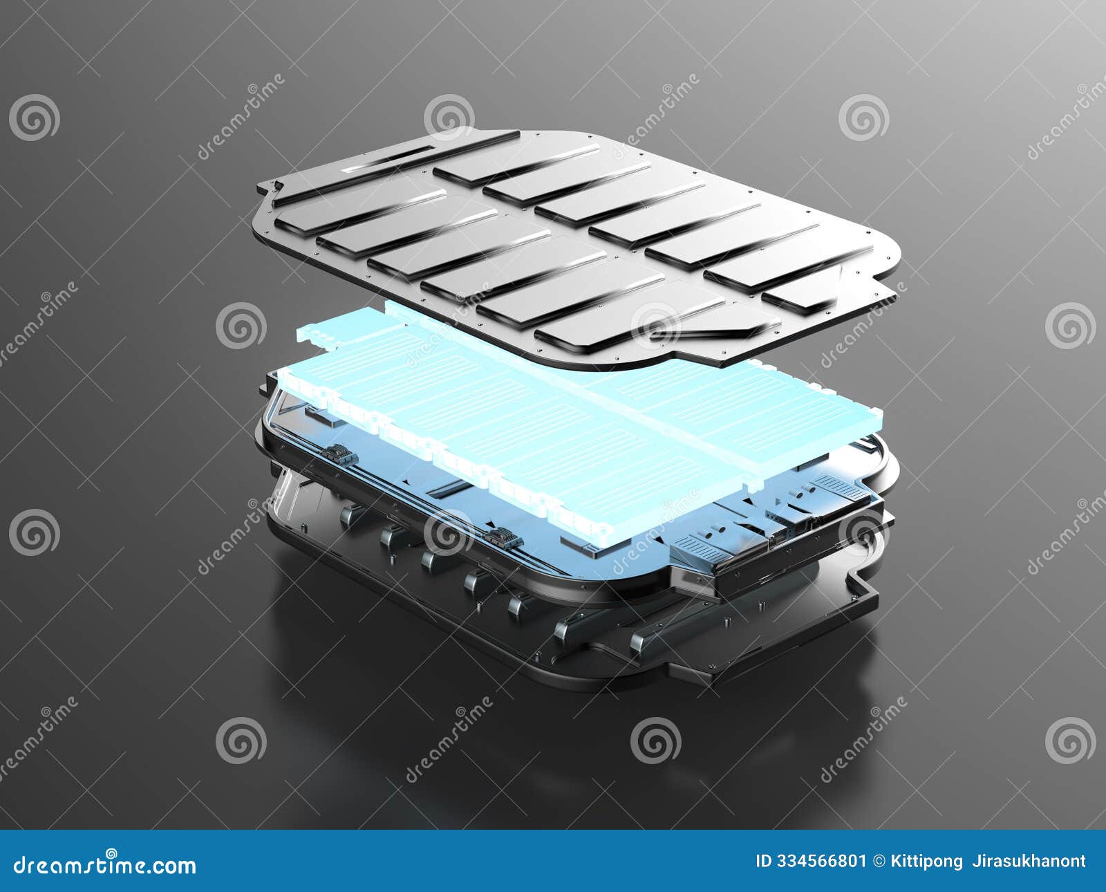 Cutaway Ev Battery Module with Glow Stock Illustration - Illustration ...