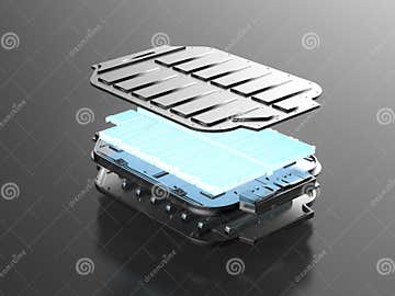 Cutaway Ev Battery Module with Glow Stock Illustration - Illustration ...