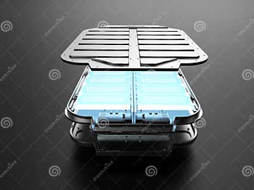 Cutaway Ev Battery Module with Glow Stock Illustration - Illustration ...