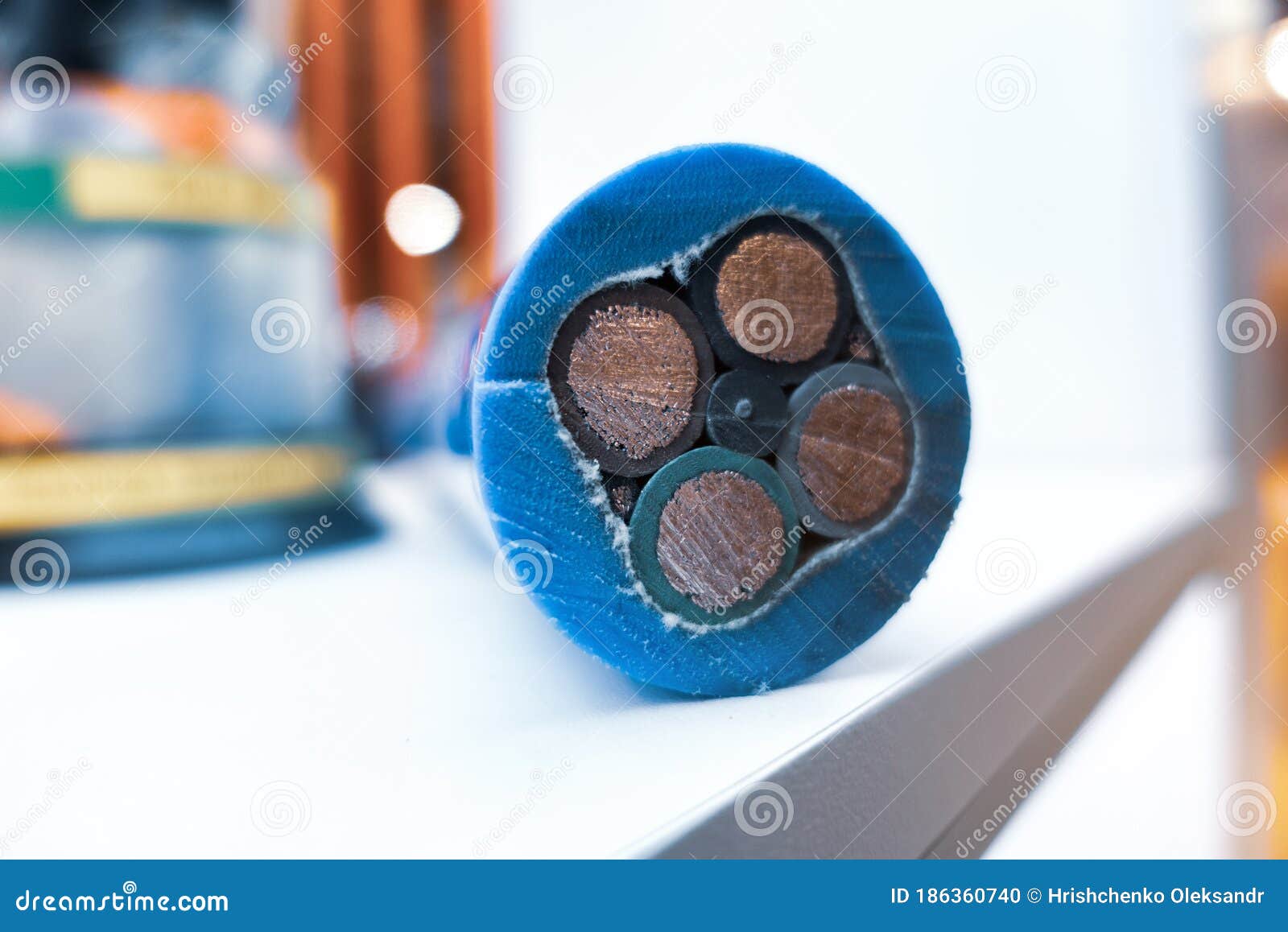 Cutaway Four-section High-voltage Electric Cable Stock Photo - Image of ...
