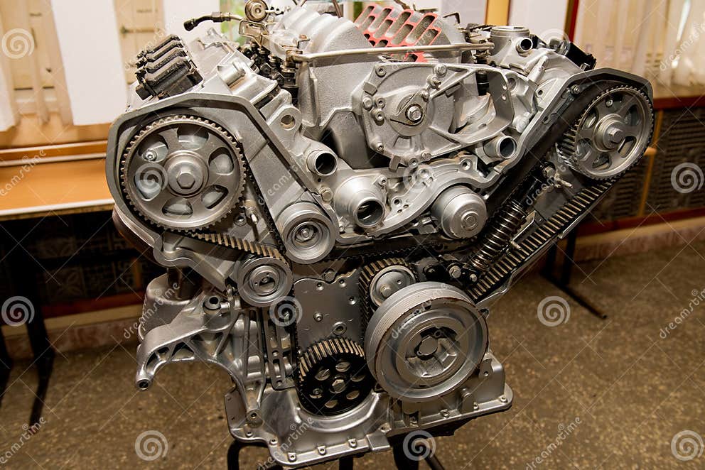 Cutaway Model of a Car Engine. Stock Image - Image of technology ...