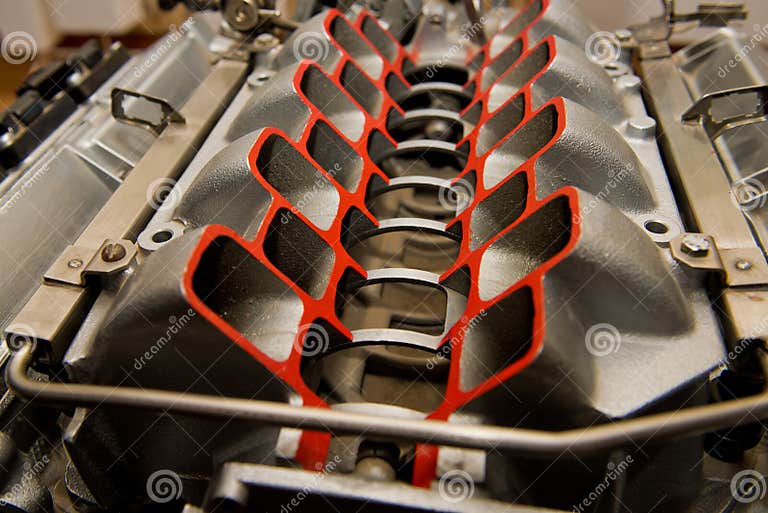Cutaway Model of a Car Engine. Tutorial for Car Mechanics Stock Image ...