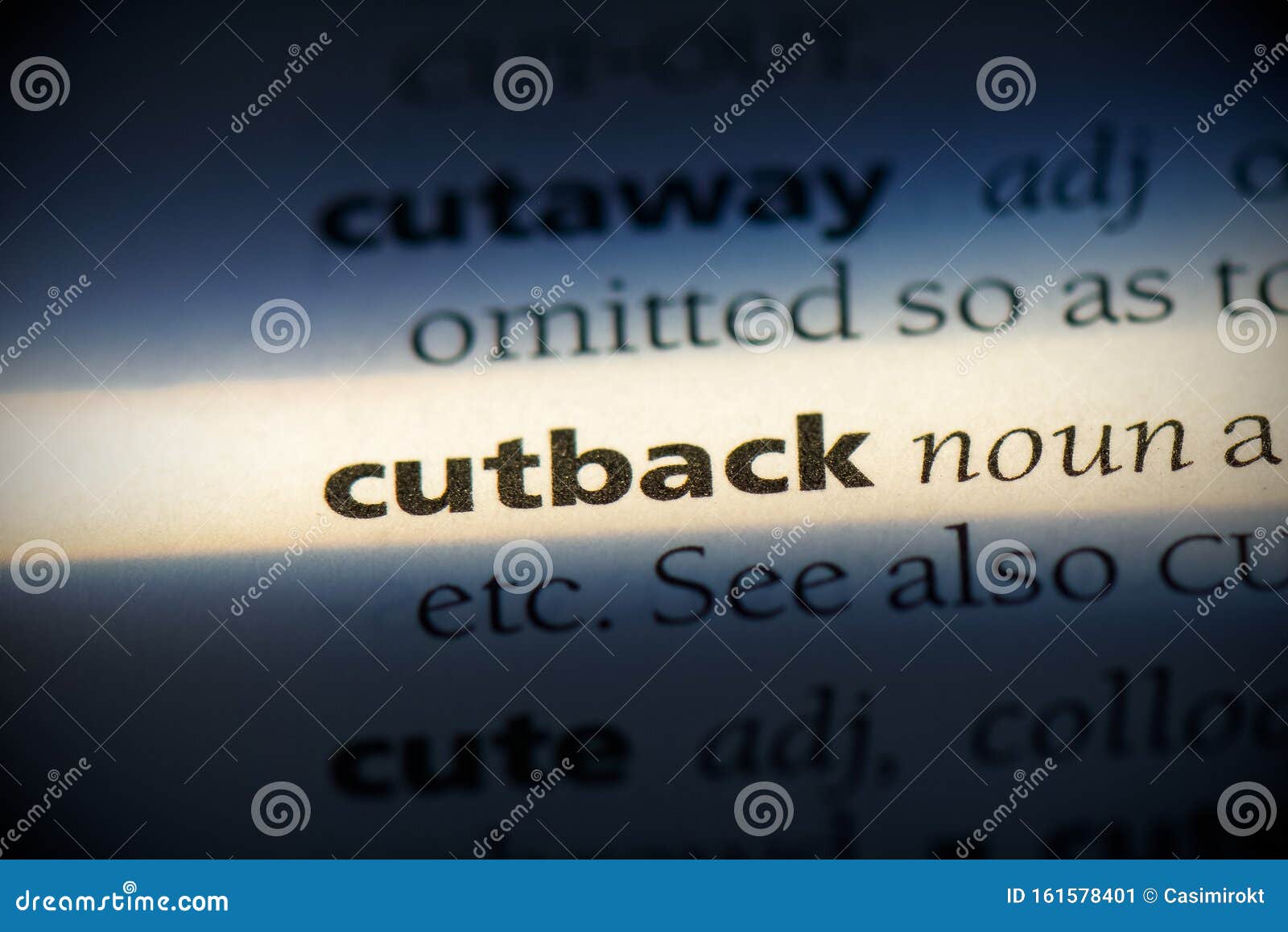 Cutback stock image. Image of linguistic, info, etymology - 161578401
