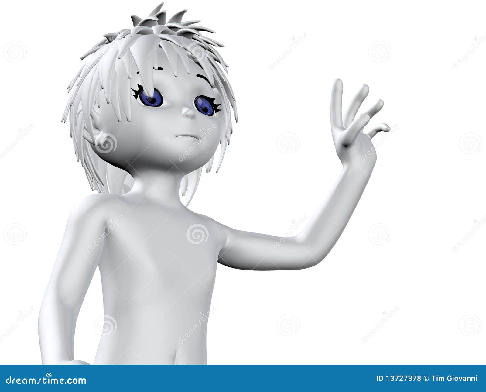 Cute 3d Character Waving Hello Stock Illustration - Illustration of ...