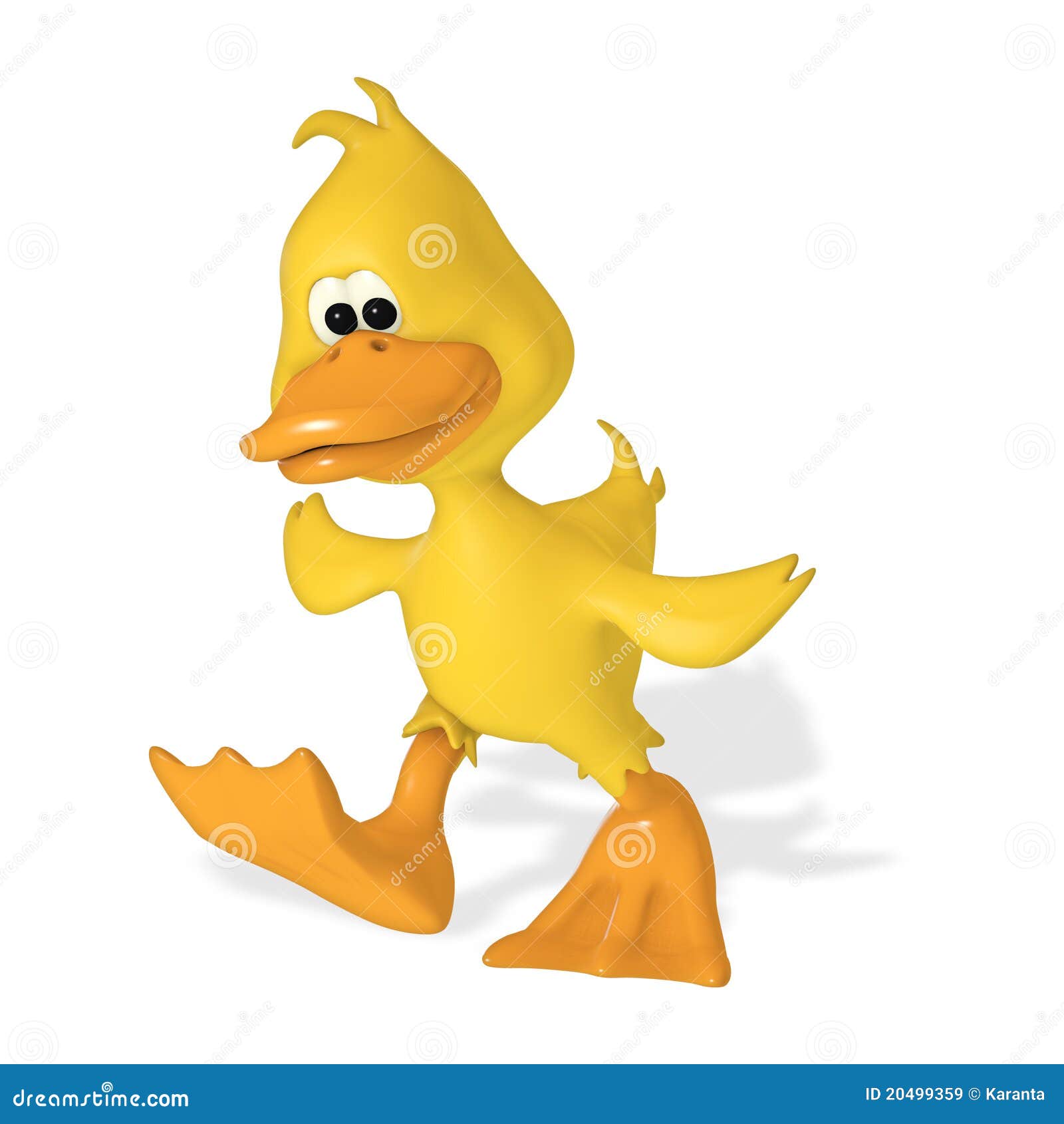 Cute 3D Duck Isolated on White Background Stock Illustration ...
