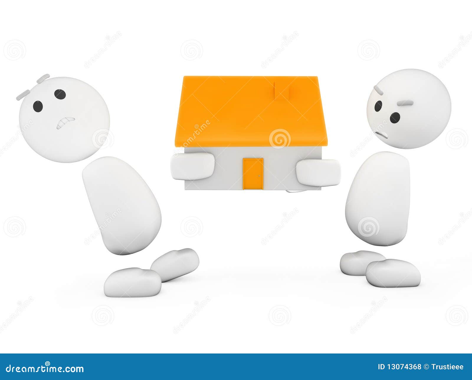 Cute 3d Guy is in Conflict (series) Stock Illustration - Illustration ...