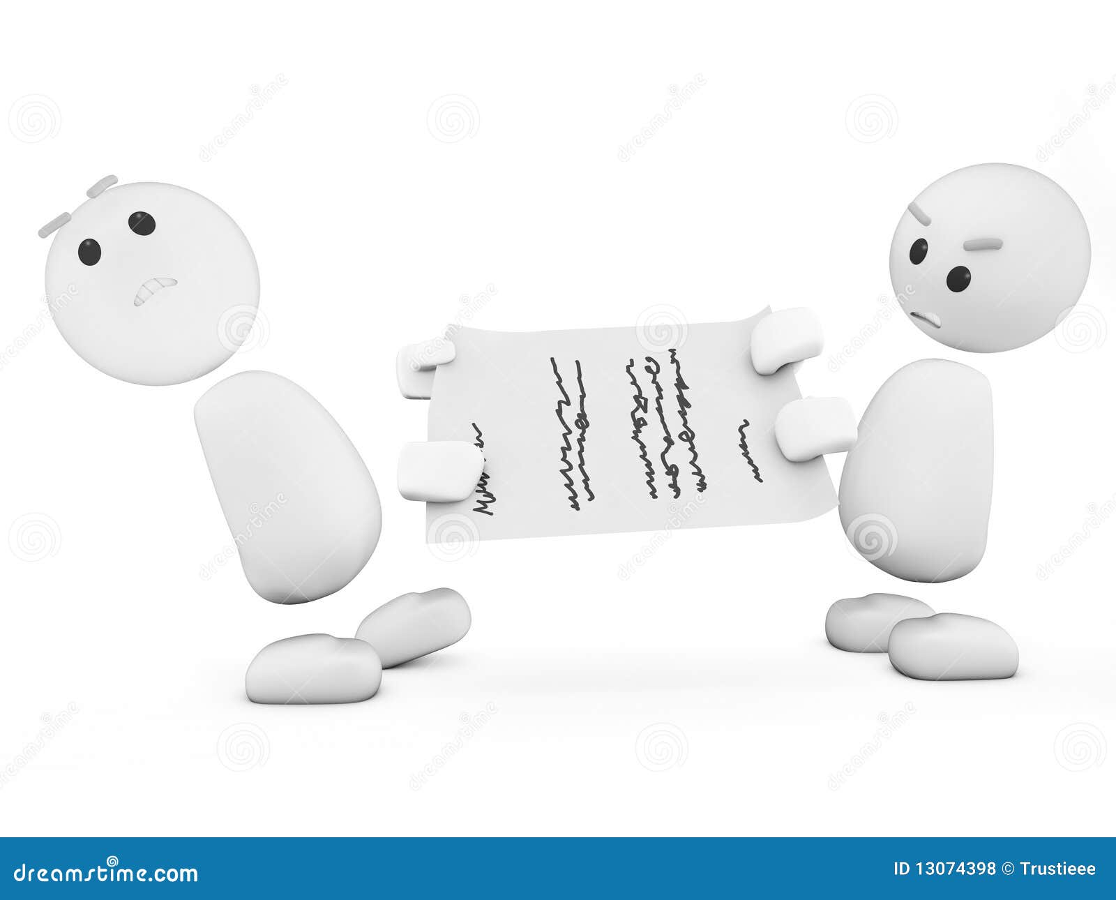 Cute 3d Guy in Conflict (series) Stock Illustration - Illustration of ...