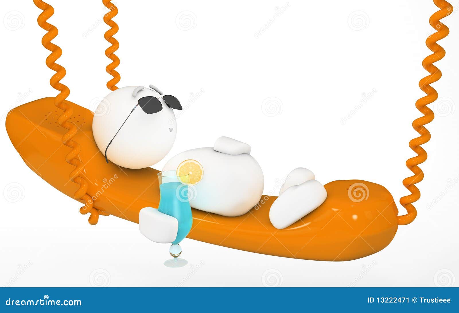 Cute 3d guy having a break stock illustration. Illustration of human ...