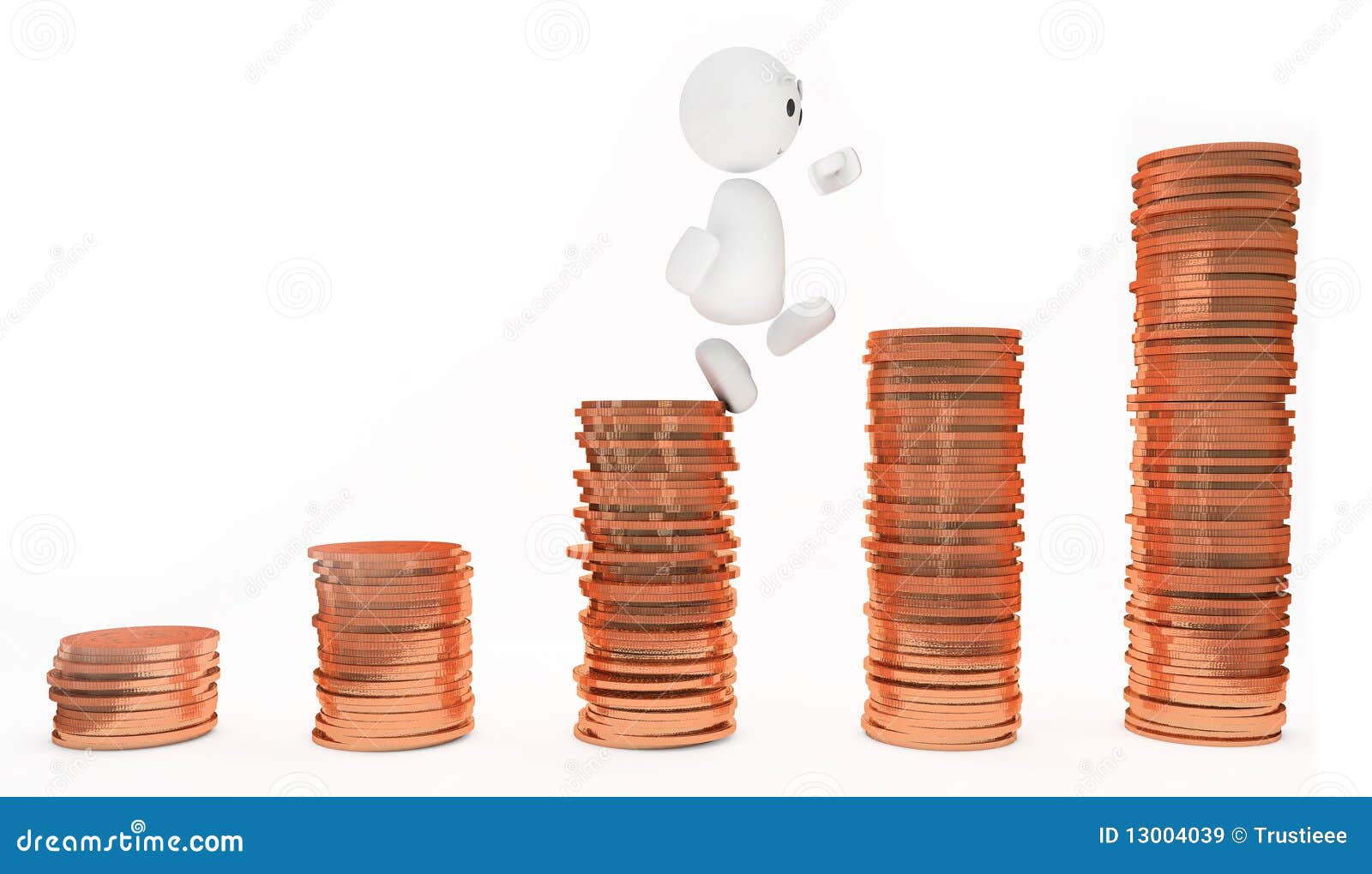 A Cute 3d Guy Jumps To the Next Level Stock Illustration - Illustration ...