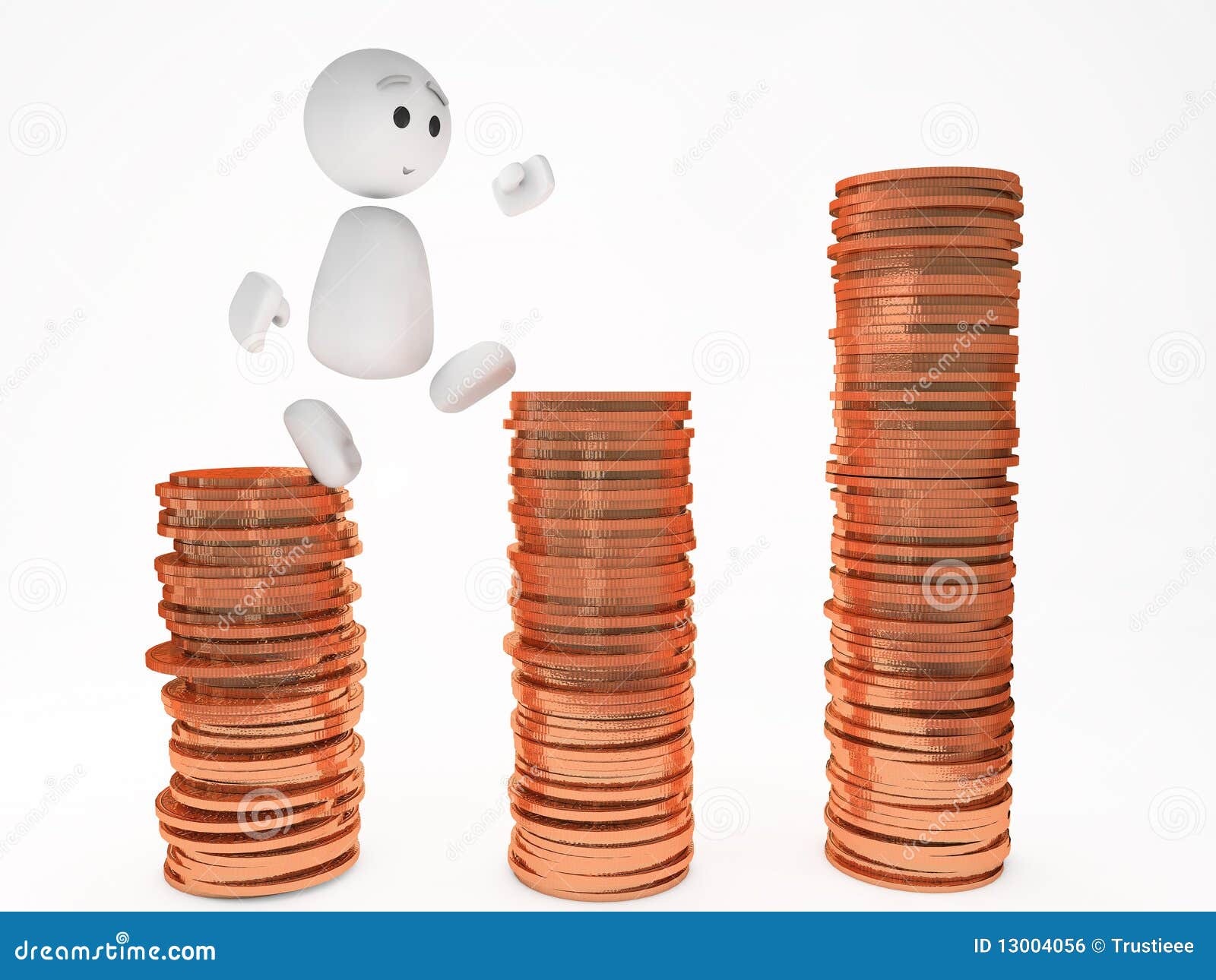 A Cute 3d Guy Jumps To the Next Level Stock Illustration - Illustration ...