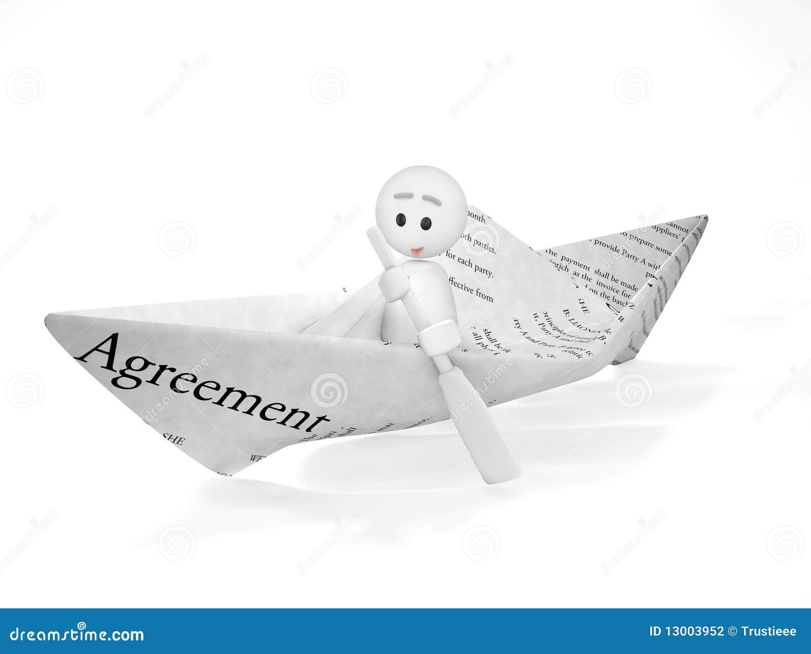 A Cute 3d Guy Sails in a Contract Stock Illustration - Illustration of ...