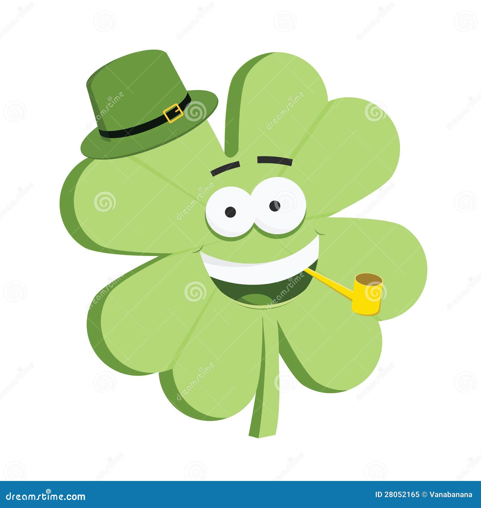 Cute 4 Leaves Shamrock Character Stock Vector - Illustration of clipart ...