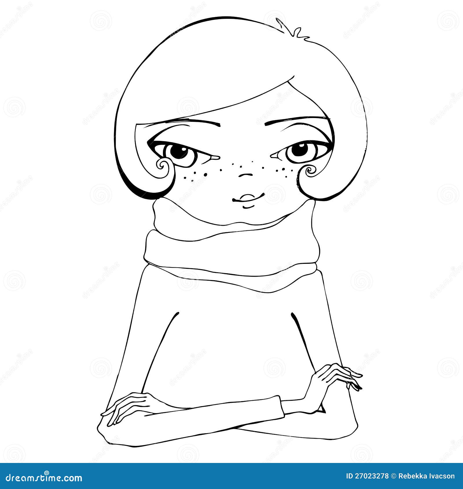 Cute abstract girl stock vector. Illustration of outline - 27023278