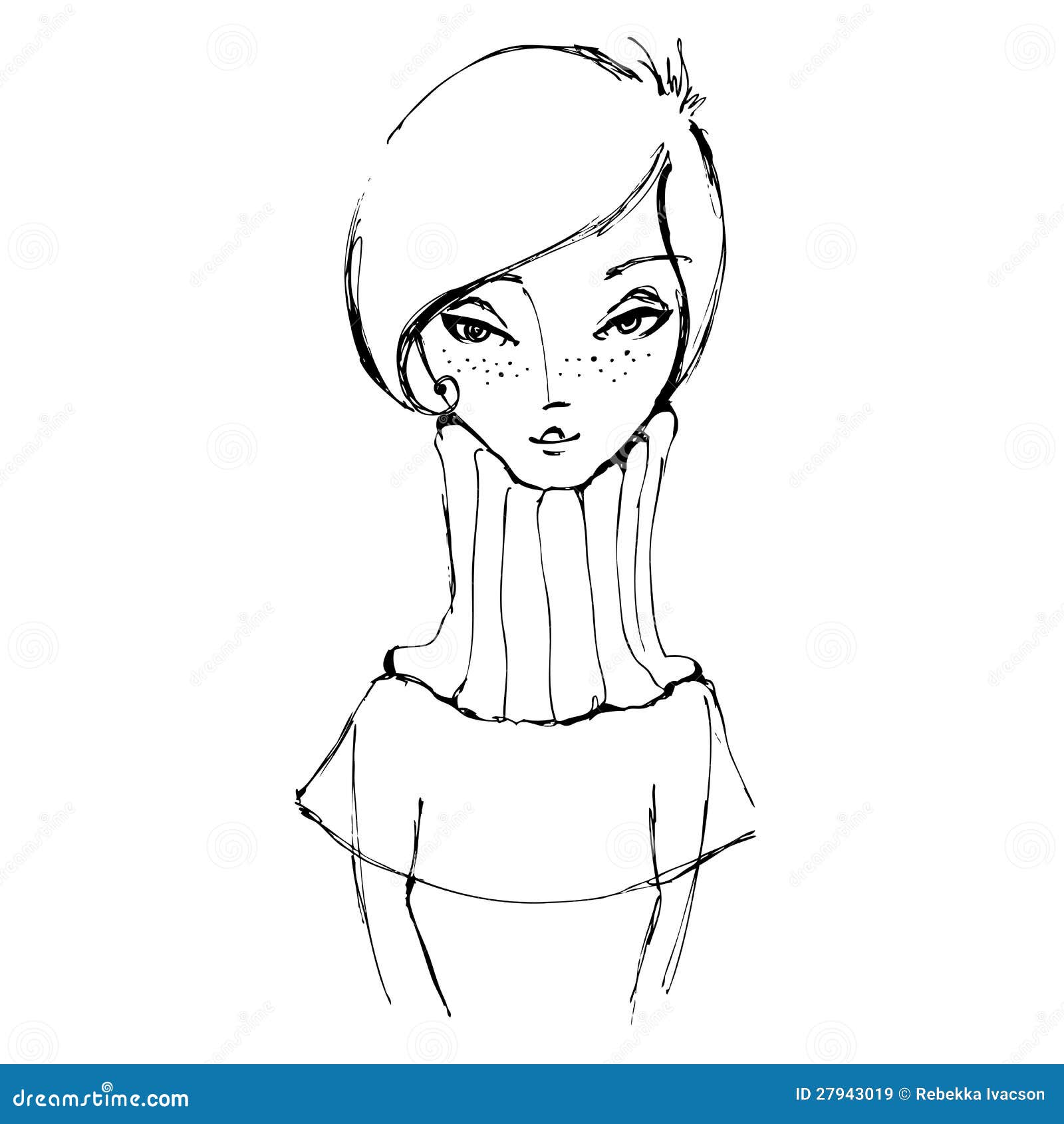 Cute abstract girl stock vector. Illustration of face - 27943019