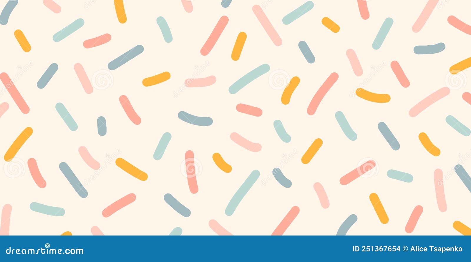 Cute Abstract Horizontal Background with Pastel Colored Decorative ...