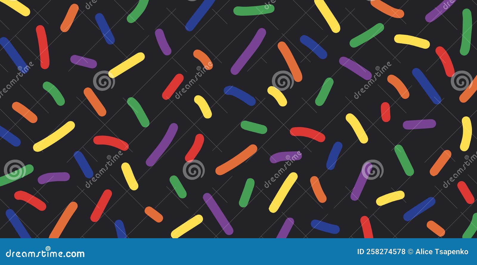 Cute Abstract Horizontal Background with Rainbow Colored Decorative ...