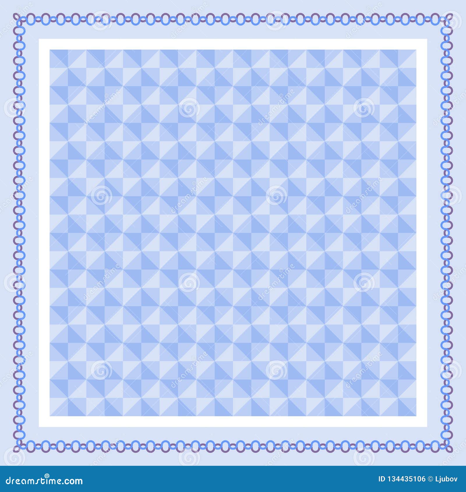 Cute Abstract Pattern with Blue Triangles and Ornamental Border Stock ...