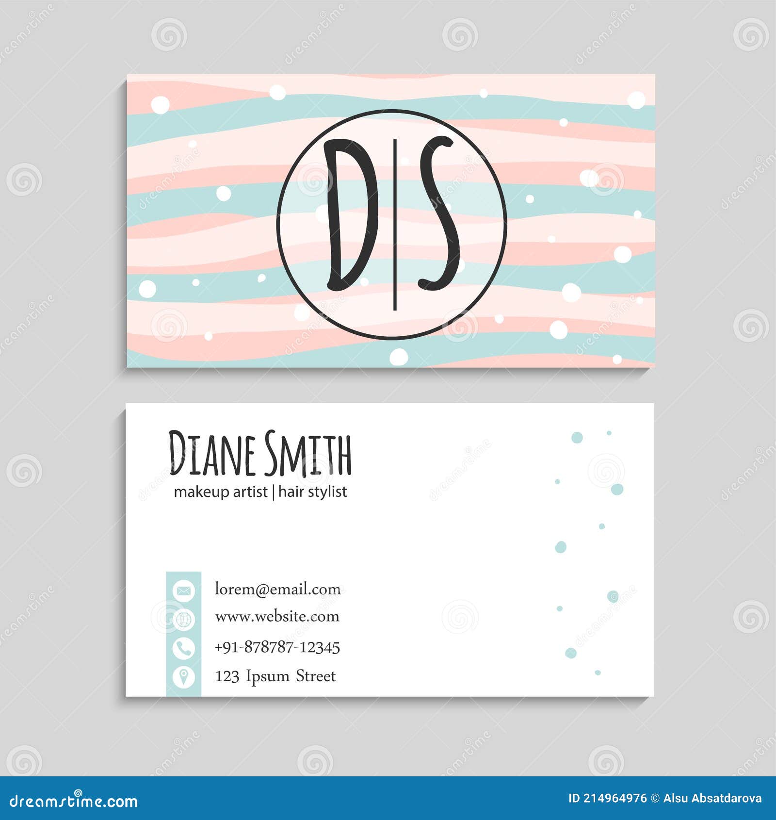Cute Abstract Pattern Business Card Name Card Design Template Stock ...