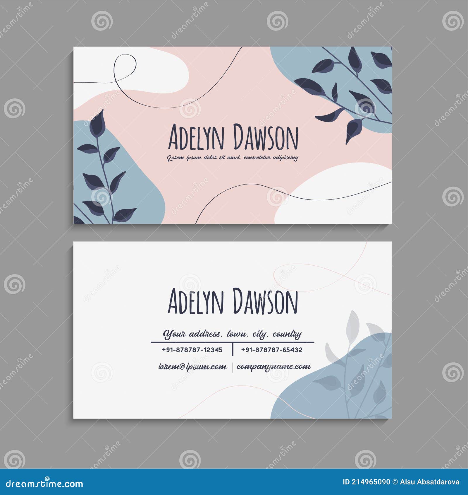Cute Abstract Pattern Business Card Name Card Design Template Stock ...