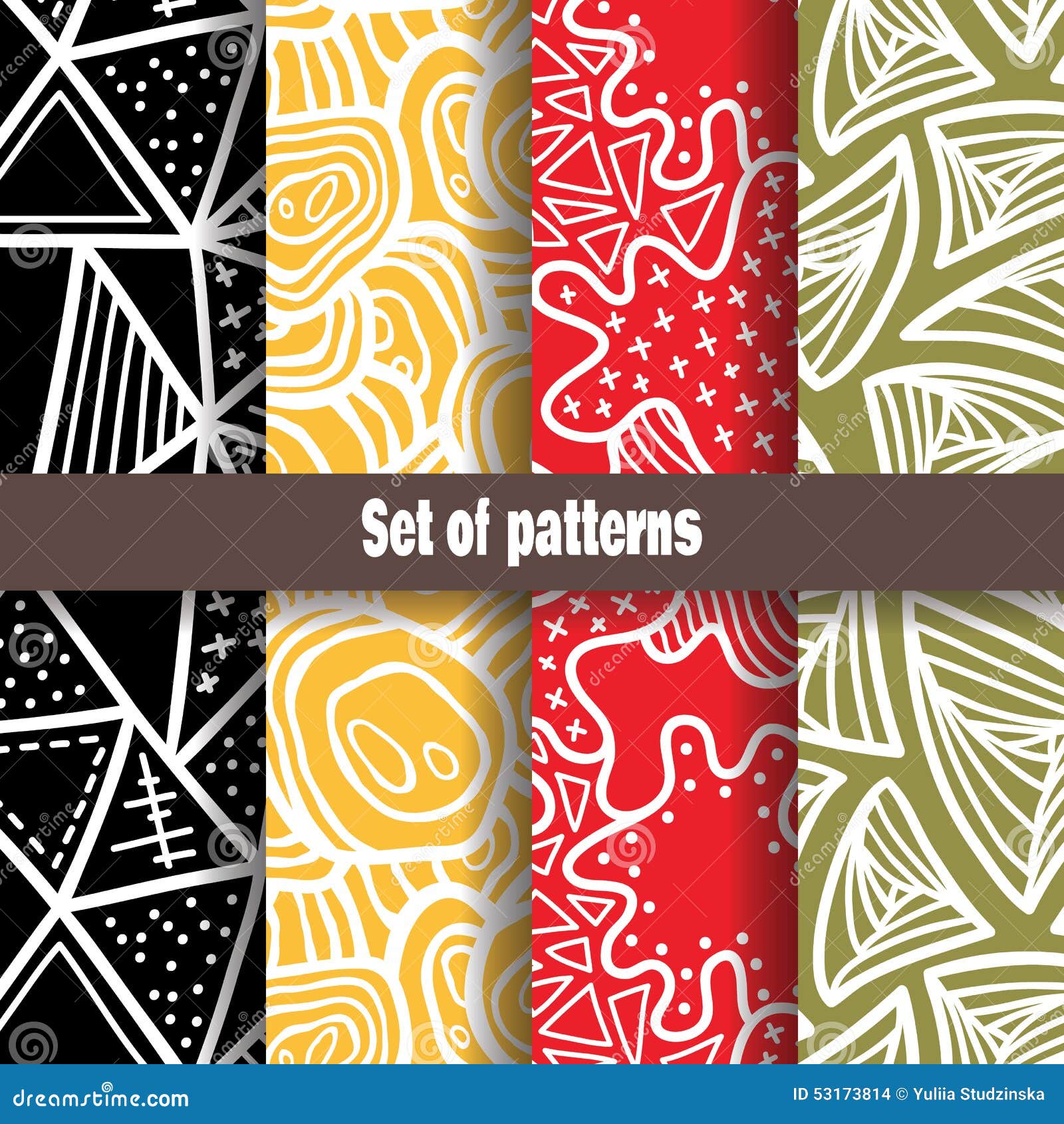 Cute Abstract Pattern Collection. Stock Vector - Illustration of ...