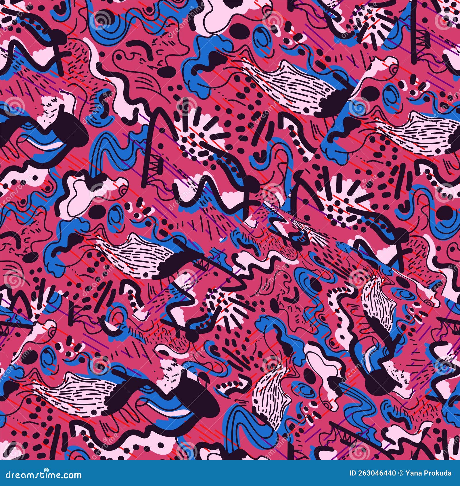 Cute Abstract Unusual Seamless Backdrop with Wave Strange Pattern Stock ...