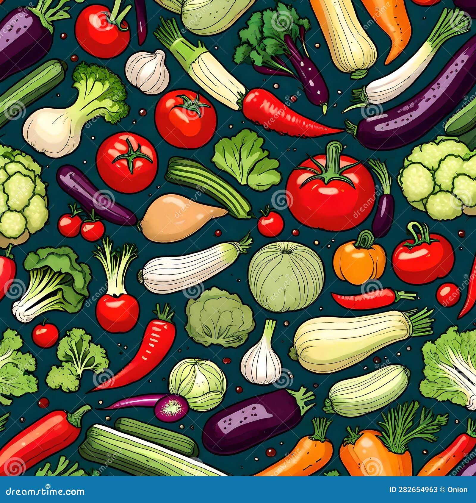 Abstract Vegetables Pattern Background - Ai Generated Image Stock ...