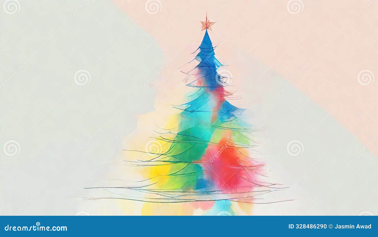 Cute Abstract Wavy Christmas Tree with Copy Space Stock Illustration ...