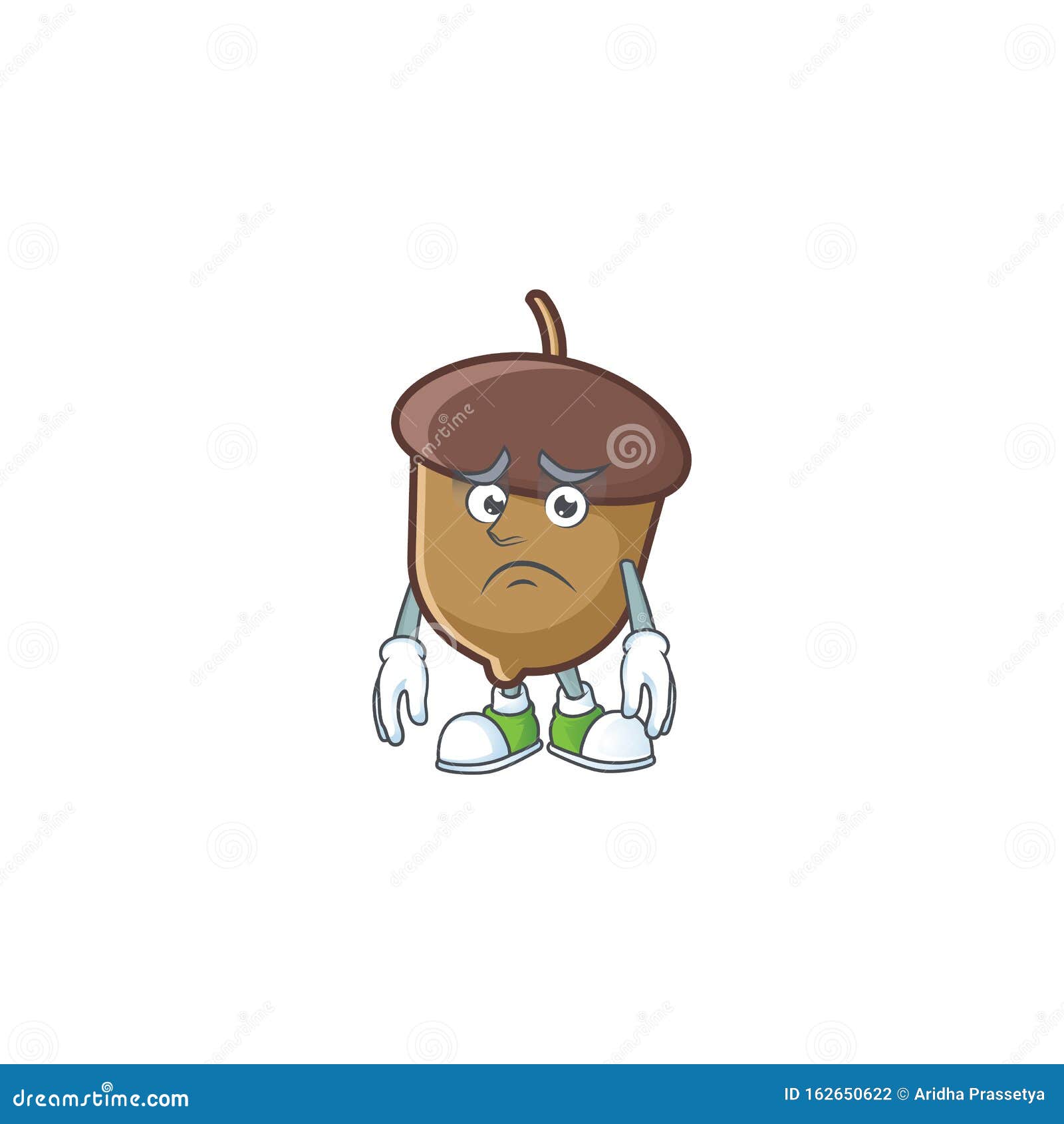 Cute Acorn Characters Set With Different Emitions Vector Illustration ...