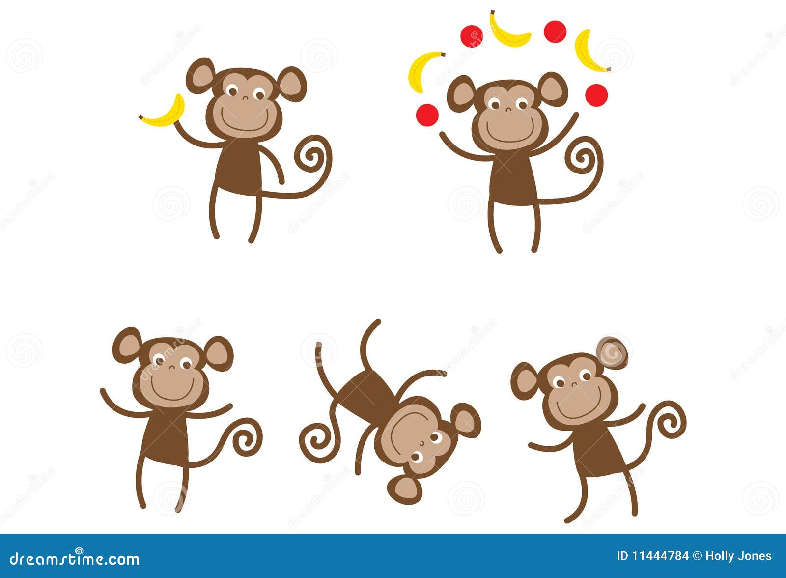 Cute active monkeys stock vector. Illustration of cute - 11444784