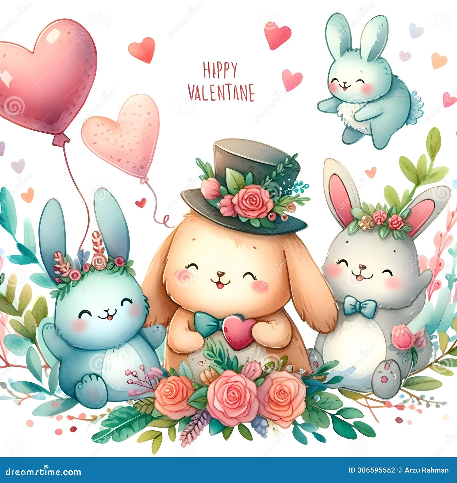 Cute adorable bunny stock illustration. Illustration of drawing - 306595552