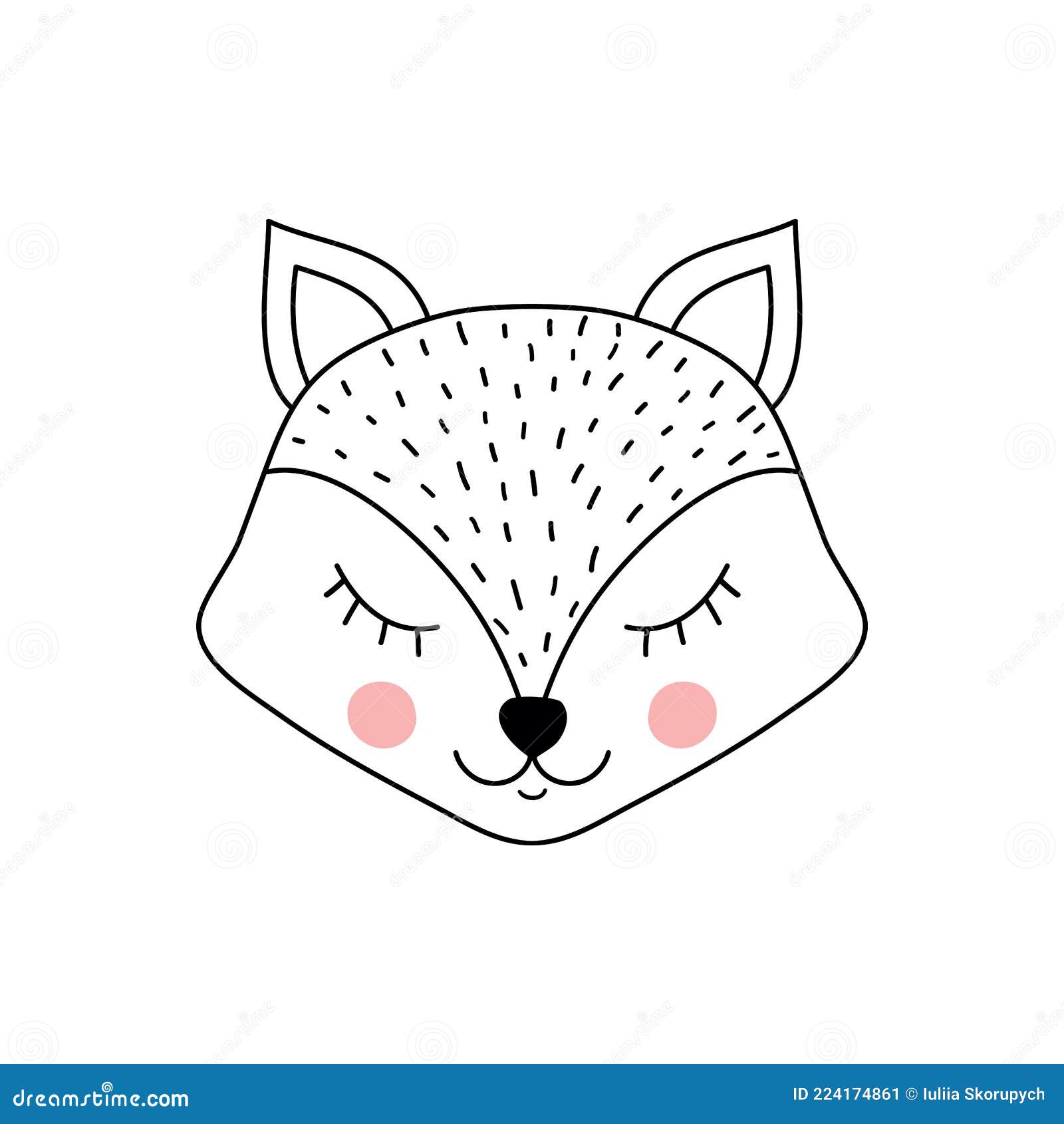 Cute adorable fox stock vector. Illustration of graphic - 224174861