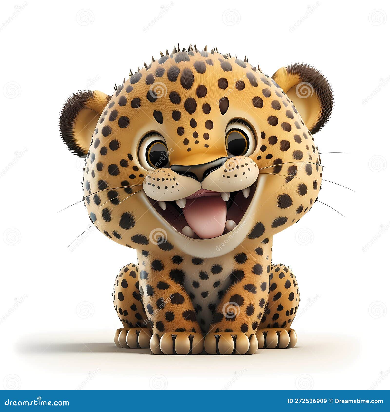 Cute Adorable Leopard Cartoon. Generative AI Stock Illustration ...