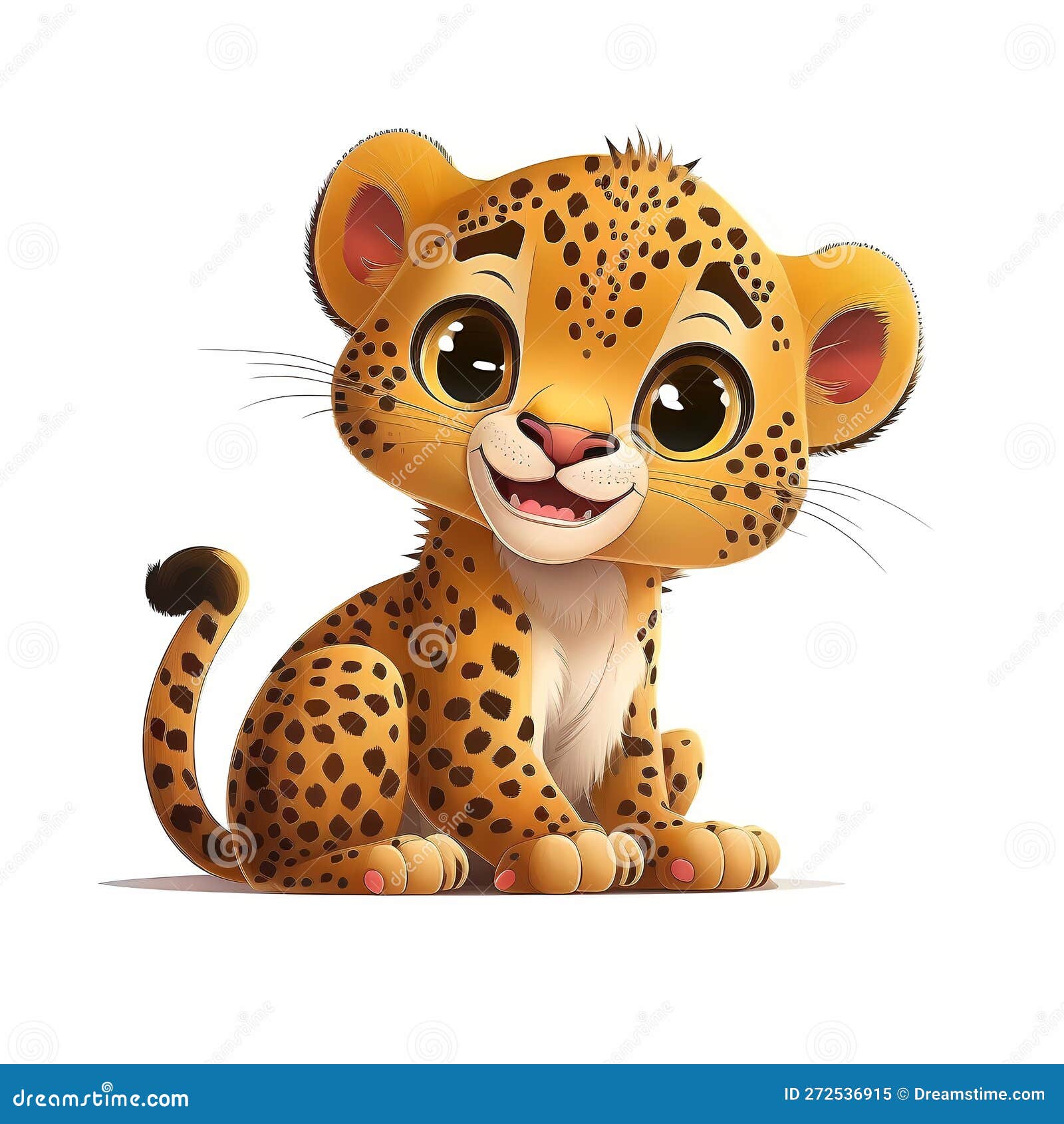 Cute Adorable Leopard Cartoon. Generative AI Stock Illustration ...