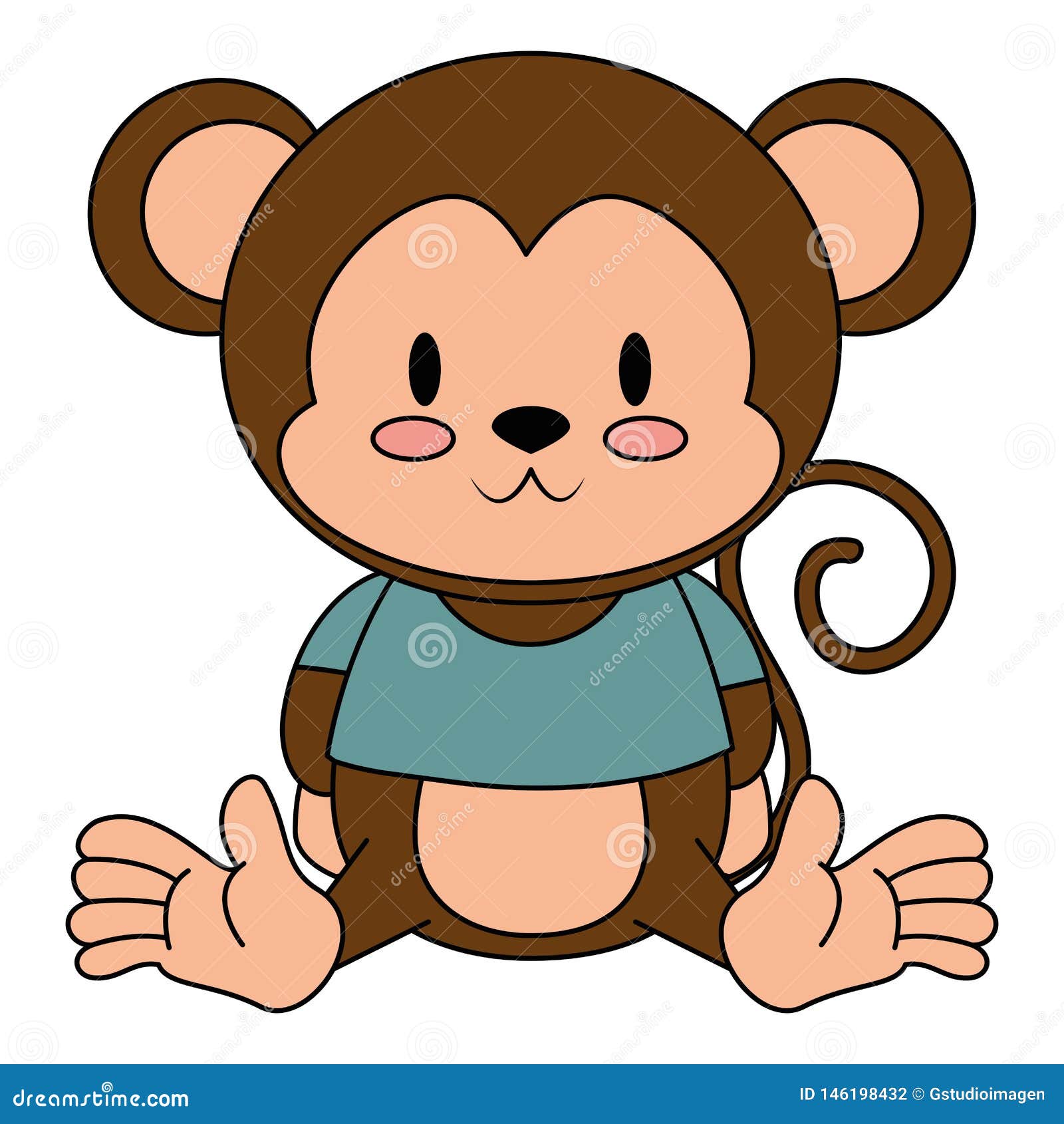 Cute and Adorable Monkey Character Stock Illustration - Illustration of ...