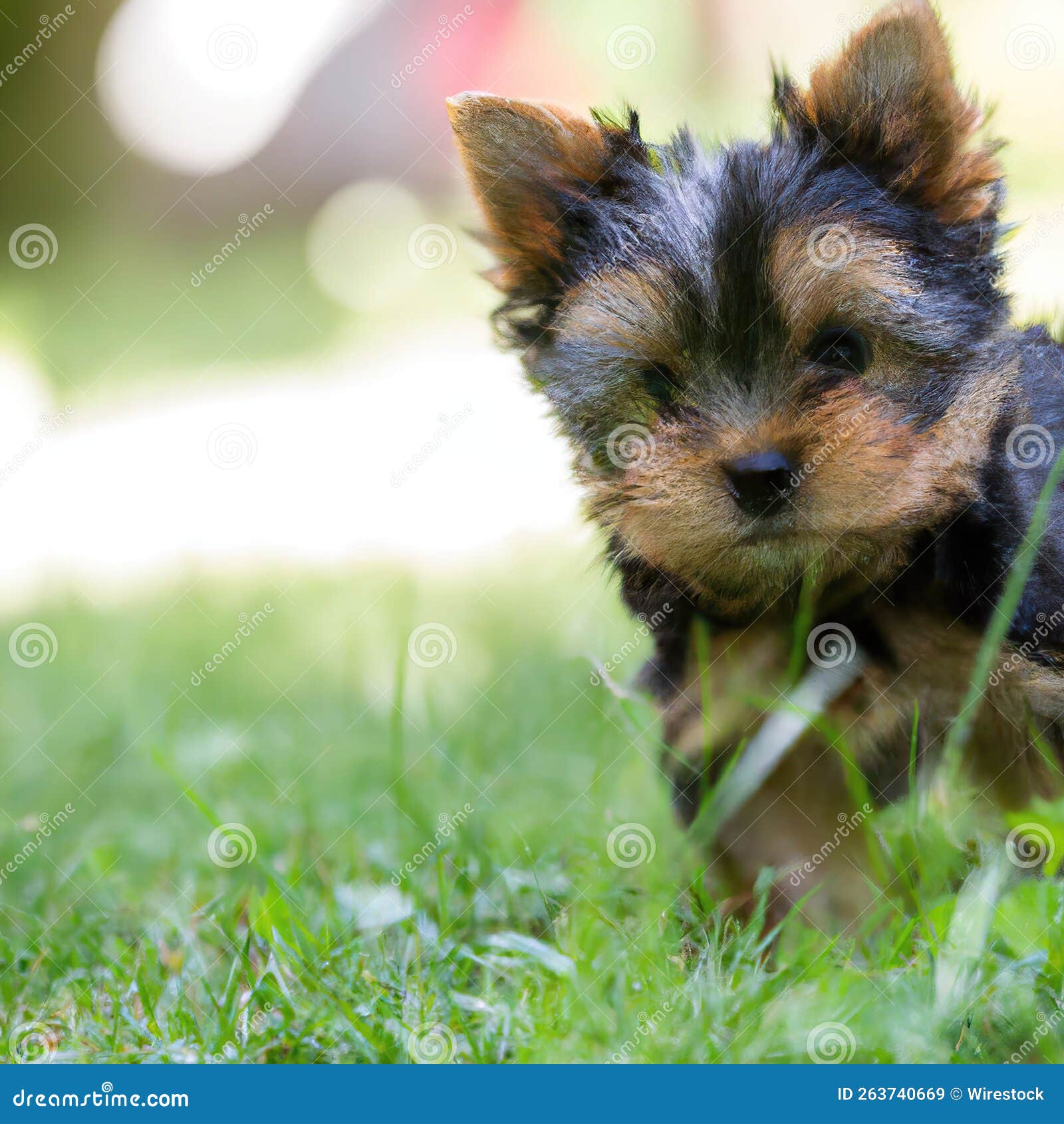 Cute and Adorable Yorkshire Terrier in the Park Stock Image - Image of ...