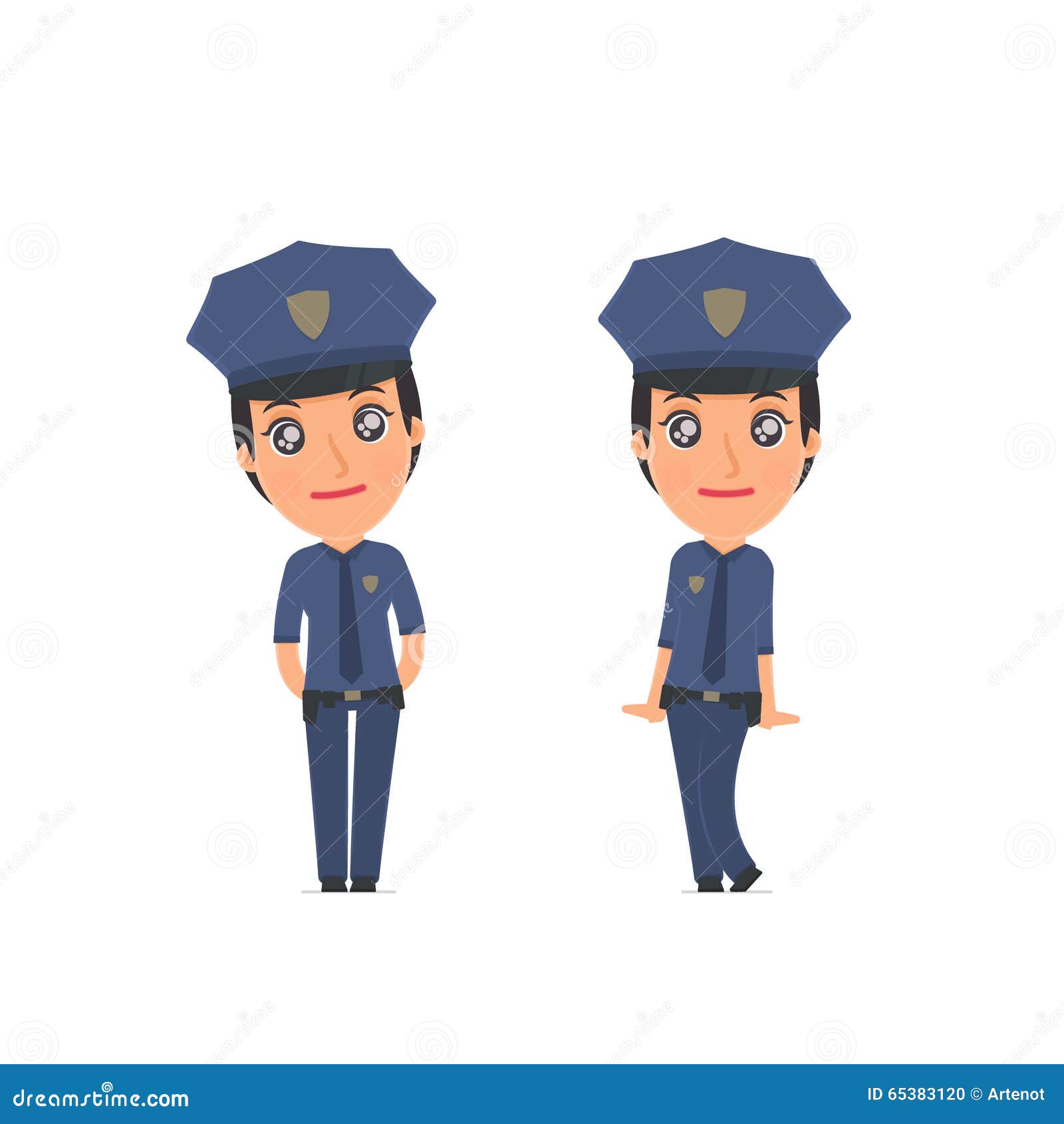 Cute and Affectionate Character Constabulary in Shy and Awkward Stock ...