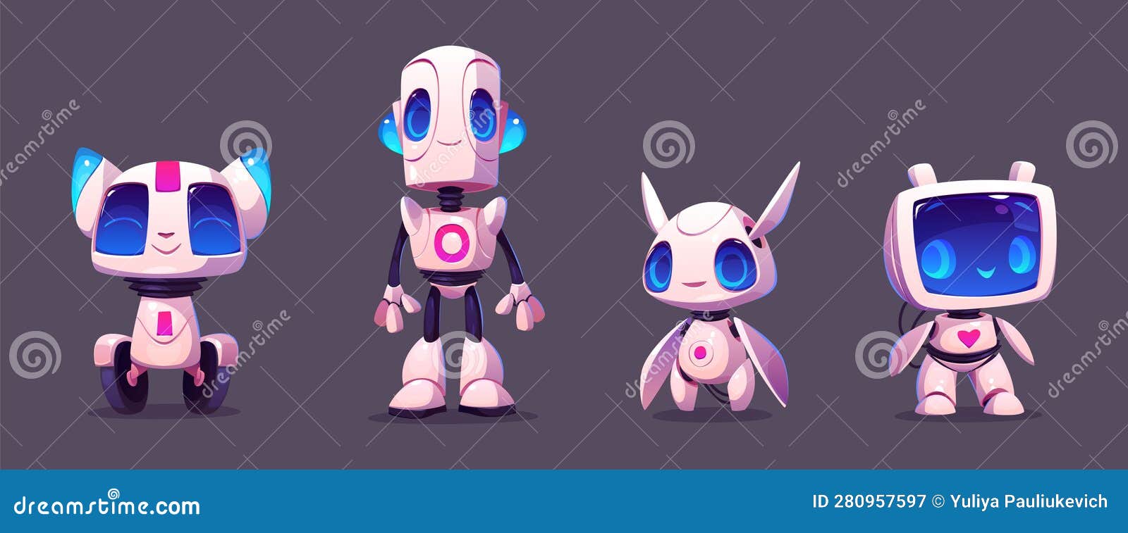 Cute Ai Robot Evolution Mascot Cartoon Vector Set Stock Vector ...