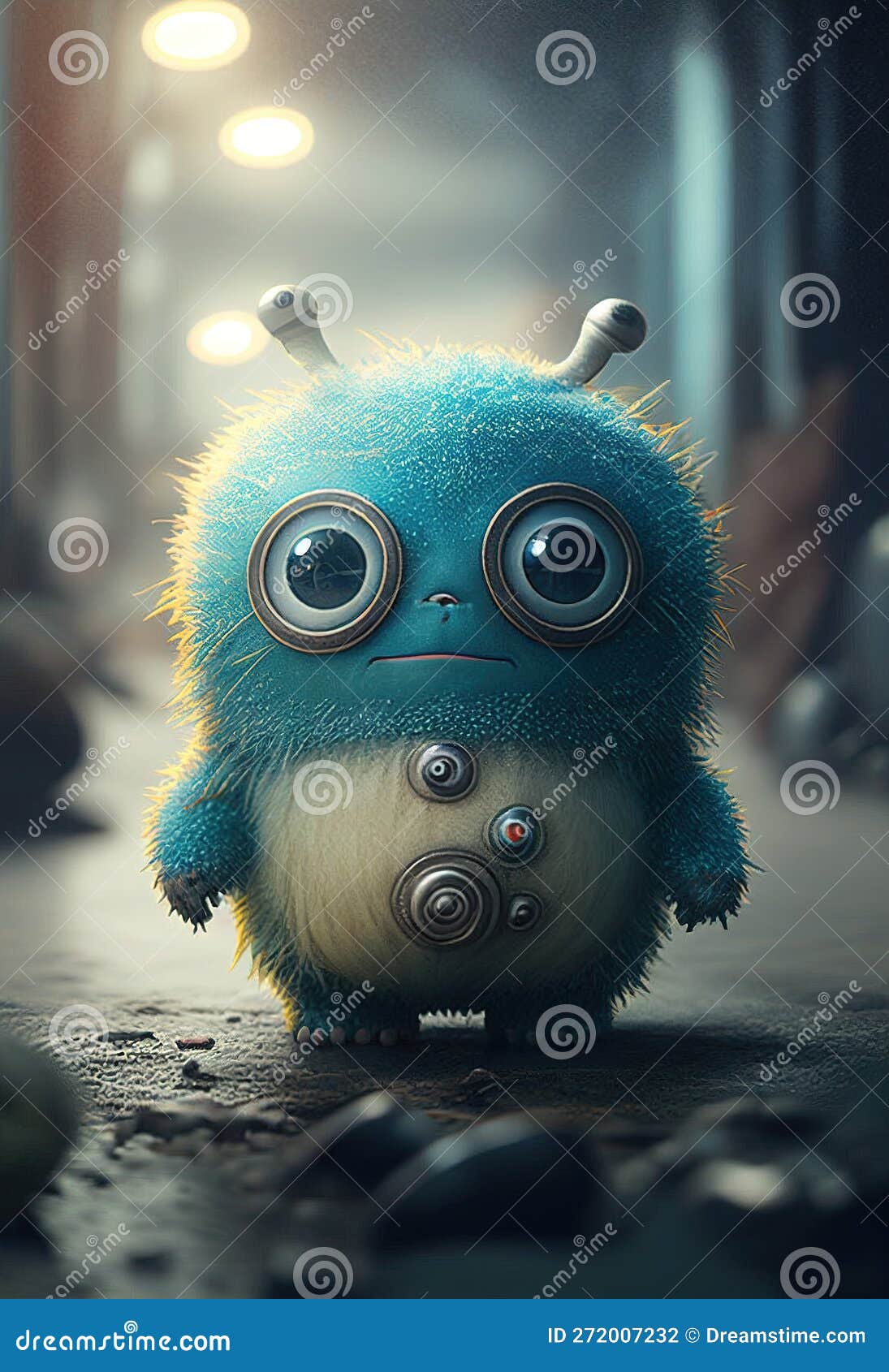Cute Air Monster with Big Eyes. Ai Generative Stock Illustration ...