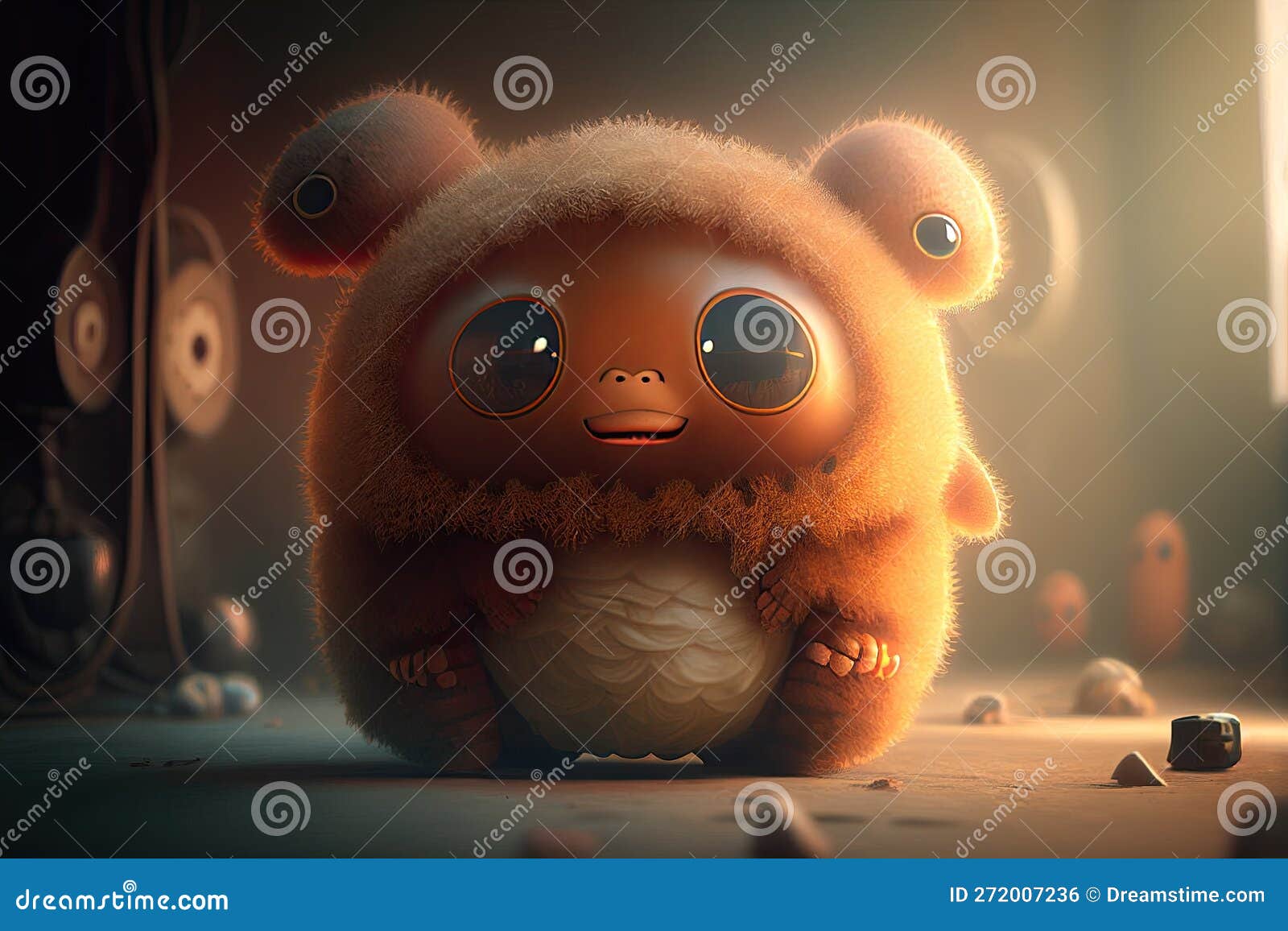 Cute Air Monster with Big Eyes. Ai Generative Stock Illustration ...