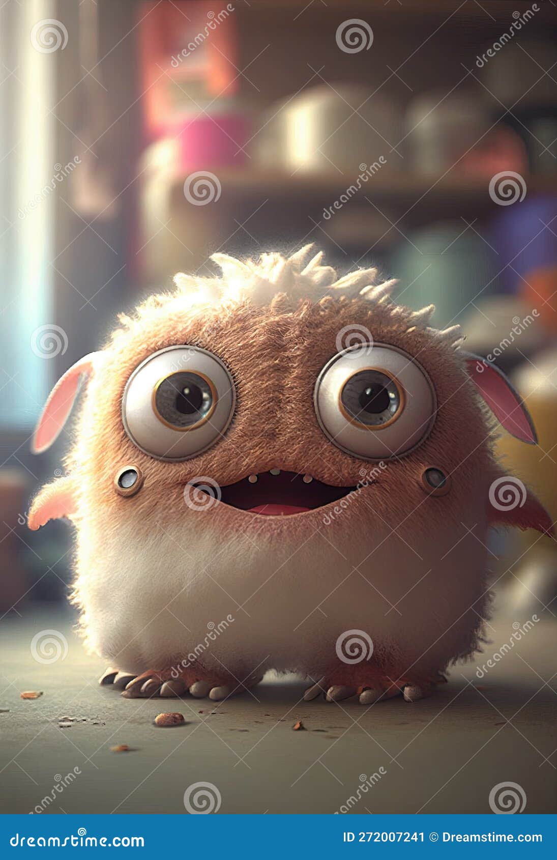 Cute Air Monster with Big Eyes. Ai Generative Stock Illustration ...