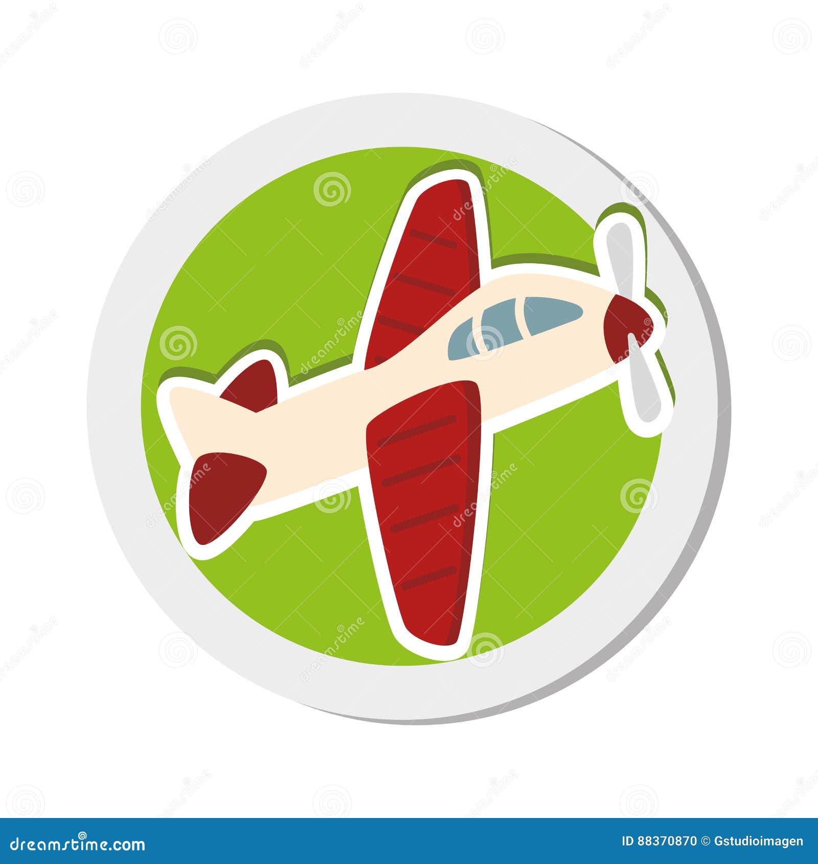 Cute airplane toy icon stock vector. Illustration of plane - 88370870
