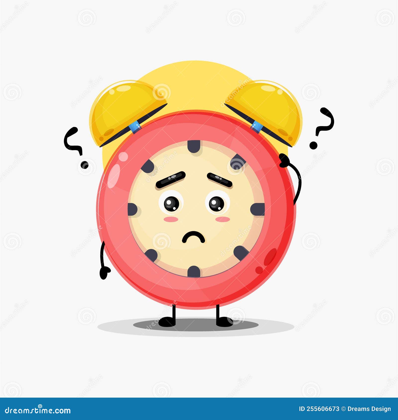 Cute Alarm Clock Child Ticker Kid Character Icons Rotation Animation ...