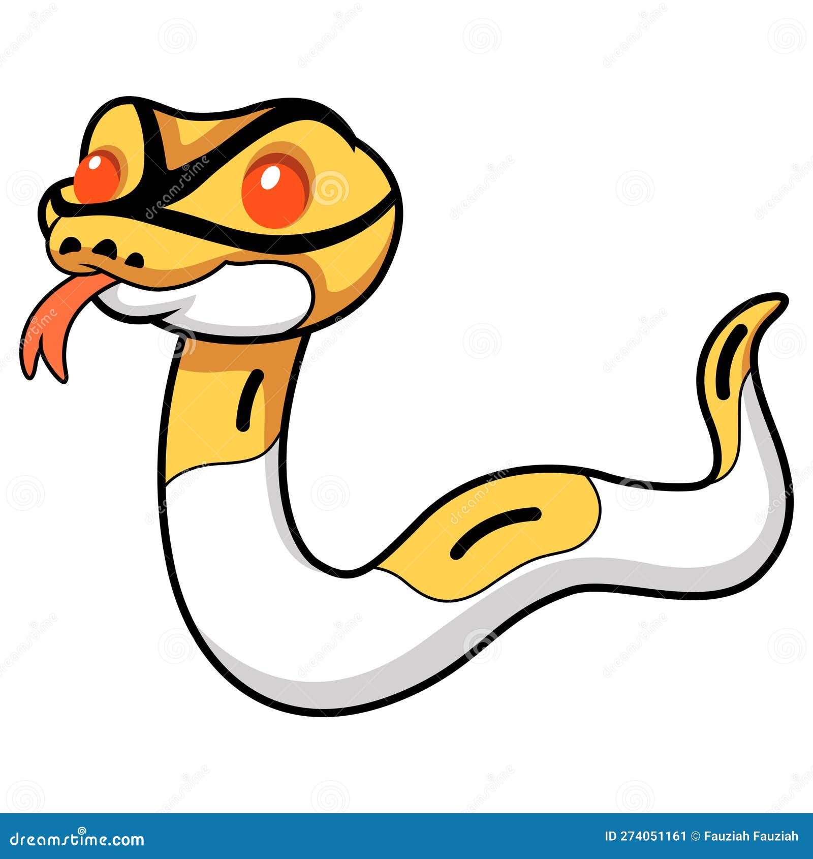 Cute Albino Pied Ball Python Cartoon | CartoonDealer.com #274051161