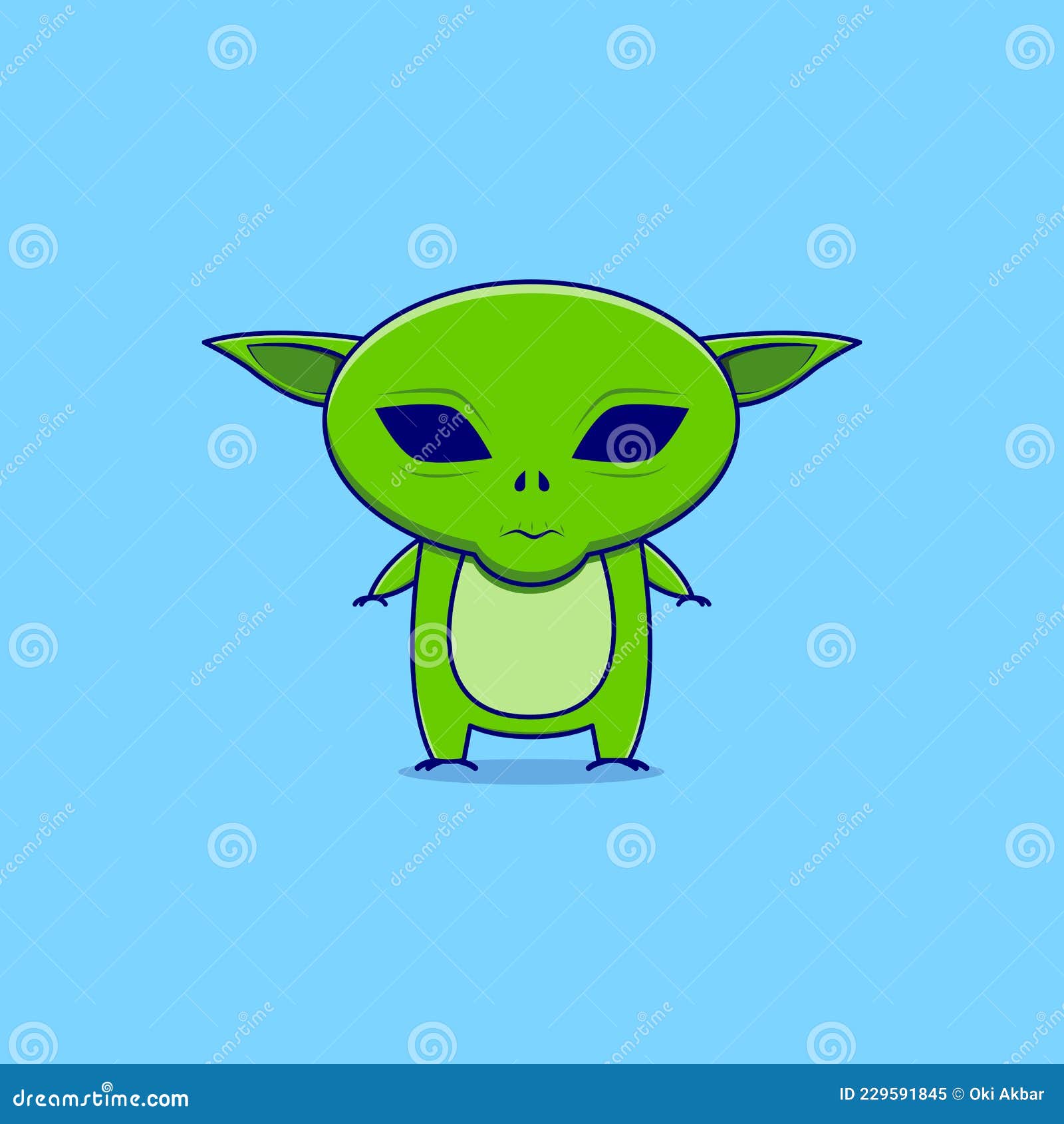 Cute Alien Cartoon Vector Icon Illustration Stock Vector - Illustration ...