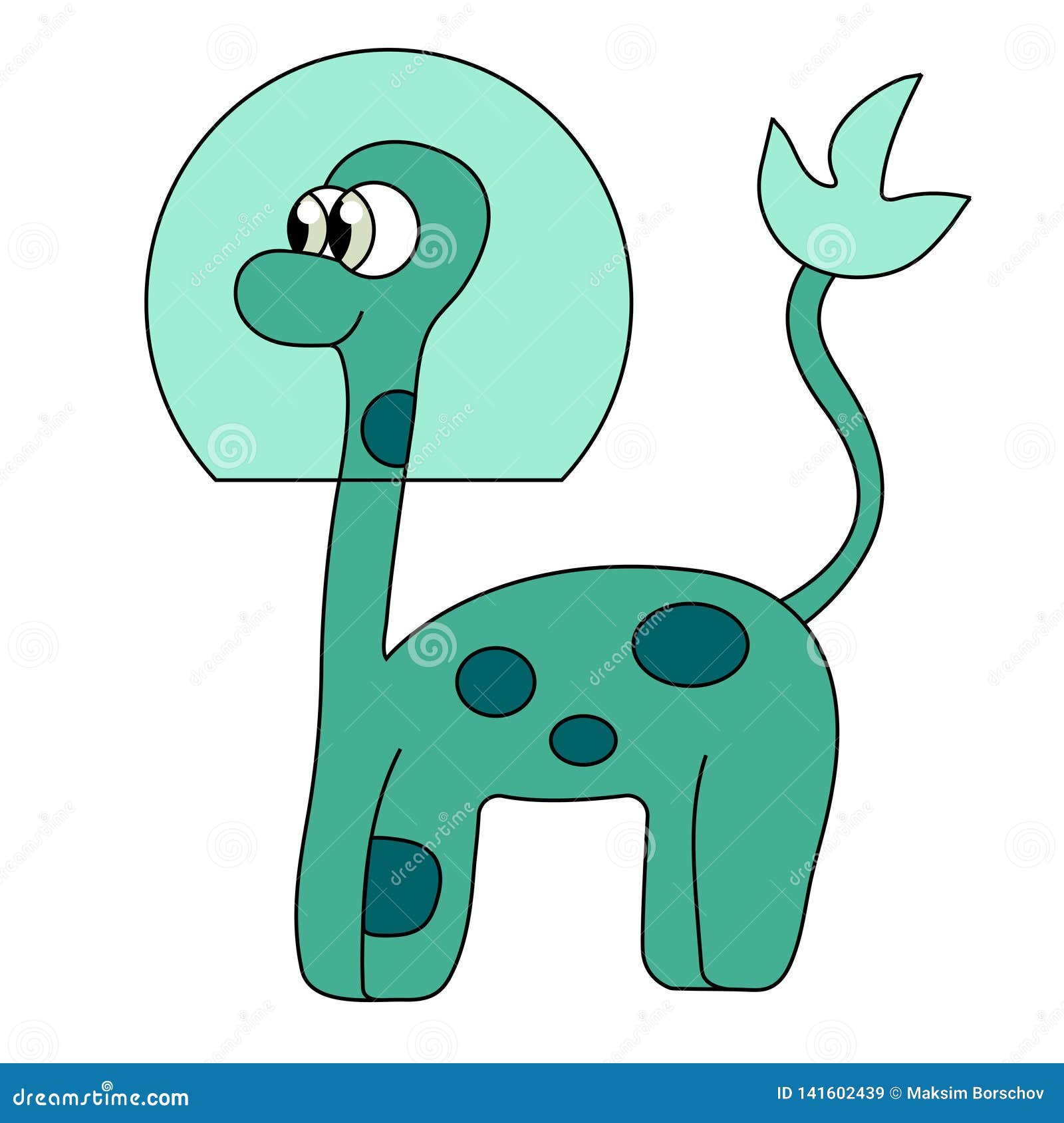 Cute alien dinosaur stock vector. Illustration of animal - 141602439