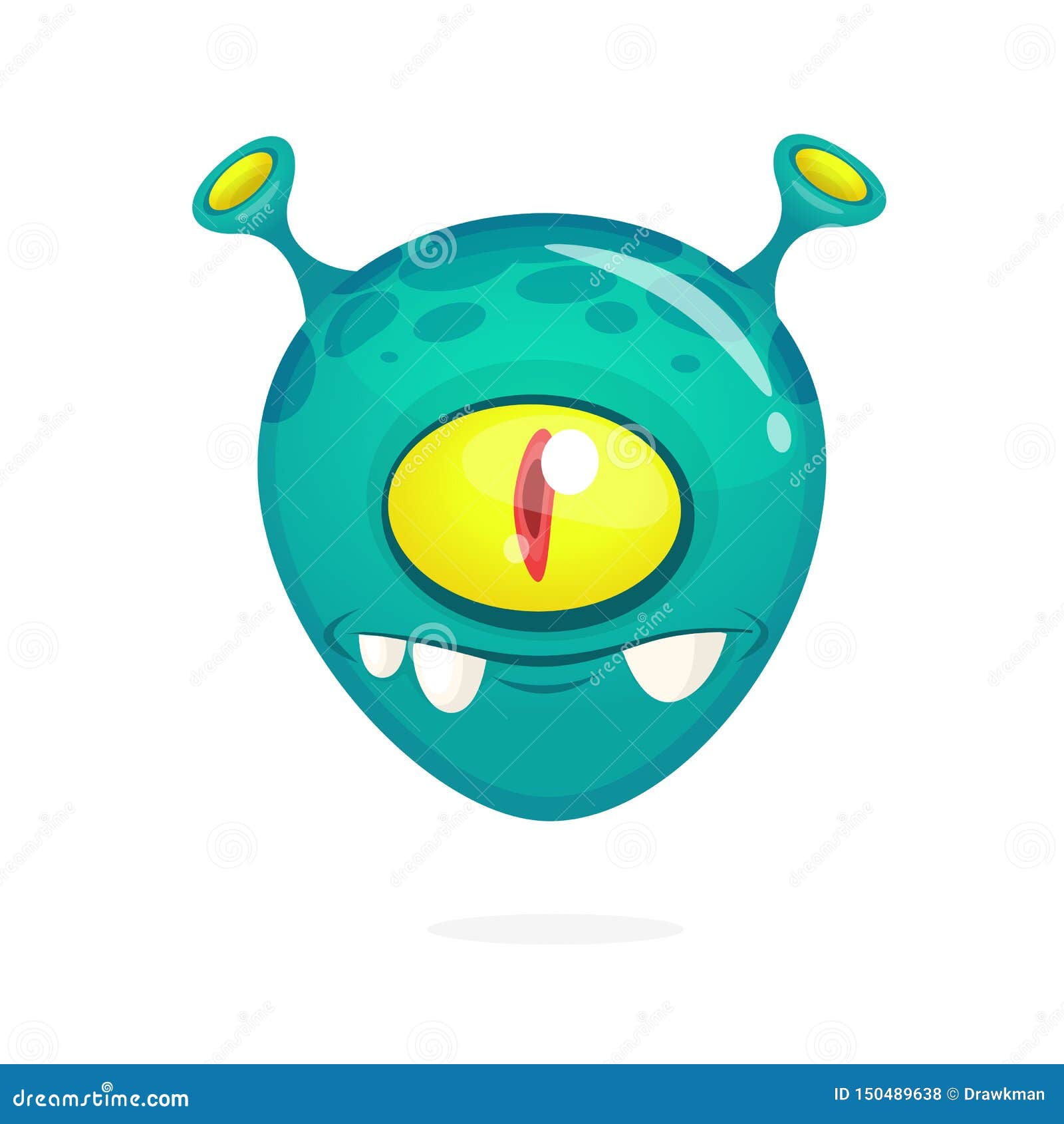 Cute Alien Head Cartoon. Vector Illustration Stock Vector ...