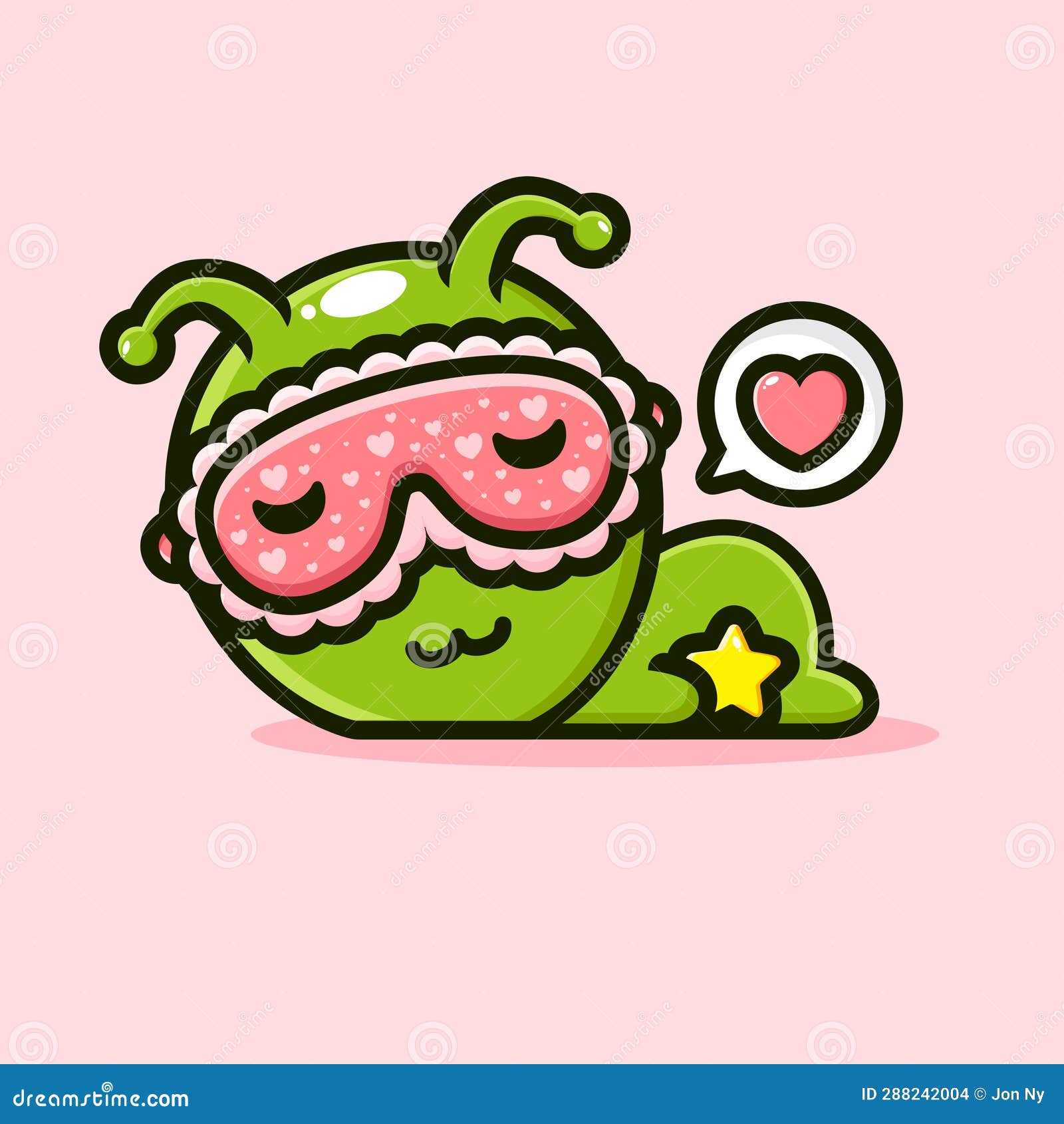 Cute Alien Lazing in Sleeping Glasses Stock Vector - Illustration of ...